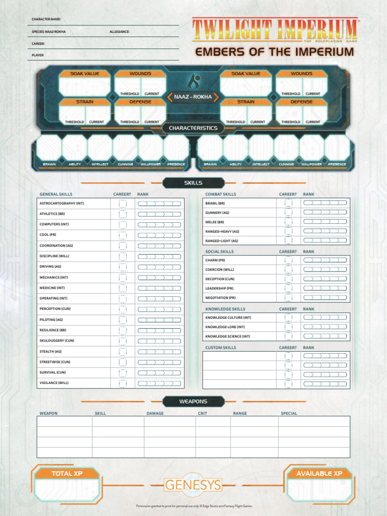 ESGNS08EN DLC02 - Character Sheet Nazz Rokha | PDF | Role Playing Video ...