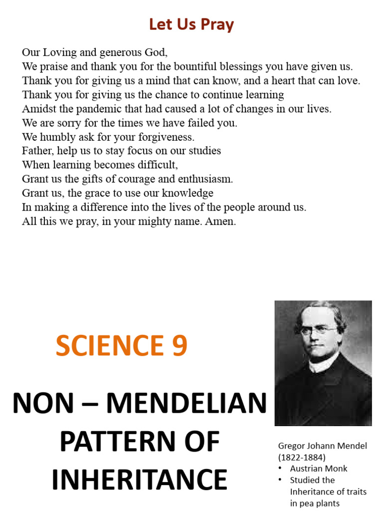 Lesson3 Non Mendelian Pattern of Inheritance | Download Free PDF ...