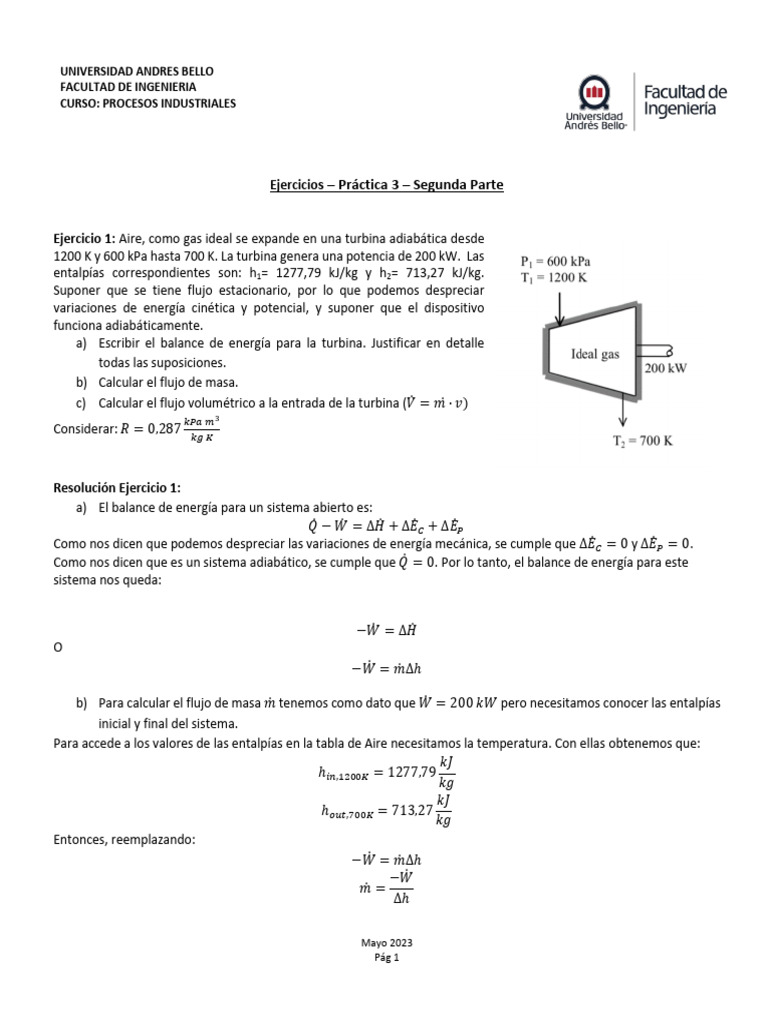 Ejercicios Práctica 3B Solemne 2 | PDF | Gases | Temperatura