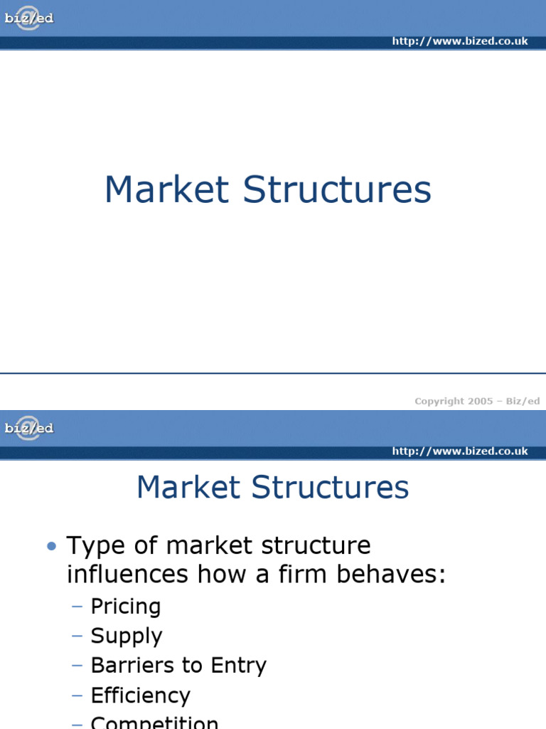Market Structures | PDF | Monopoly | Perfect Competition