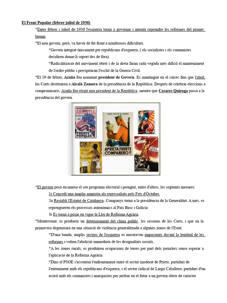 La Segona República. Part 2 | PDF