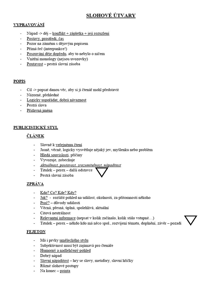 Slohové Útvary ČJ | PDF