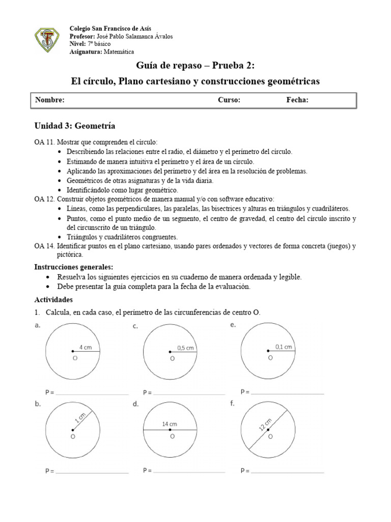 Guía Repaso Prueba 2 Geo | PDF | Triángulo | Geometria clasica