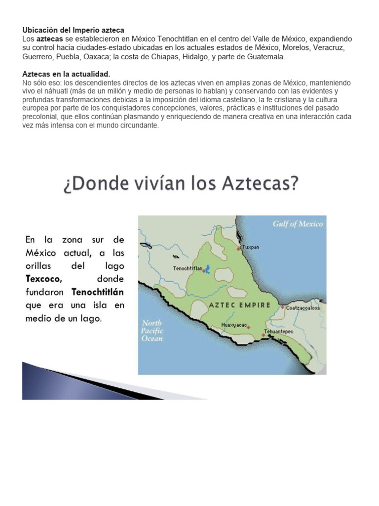 Ubicacion Geografica de Los Aztecas | PDF