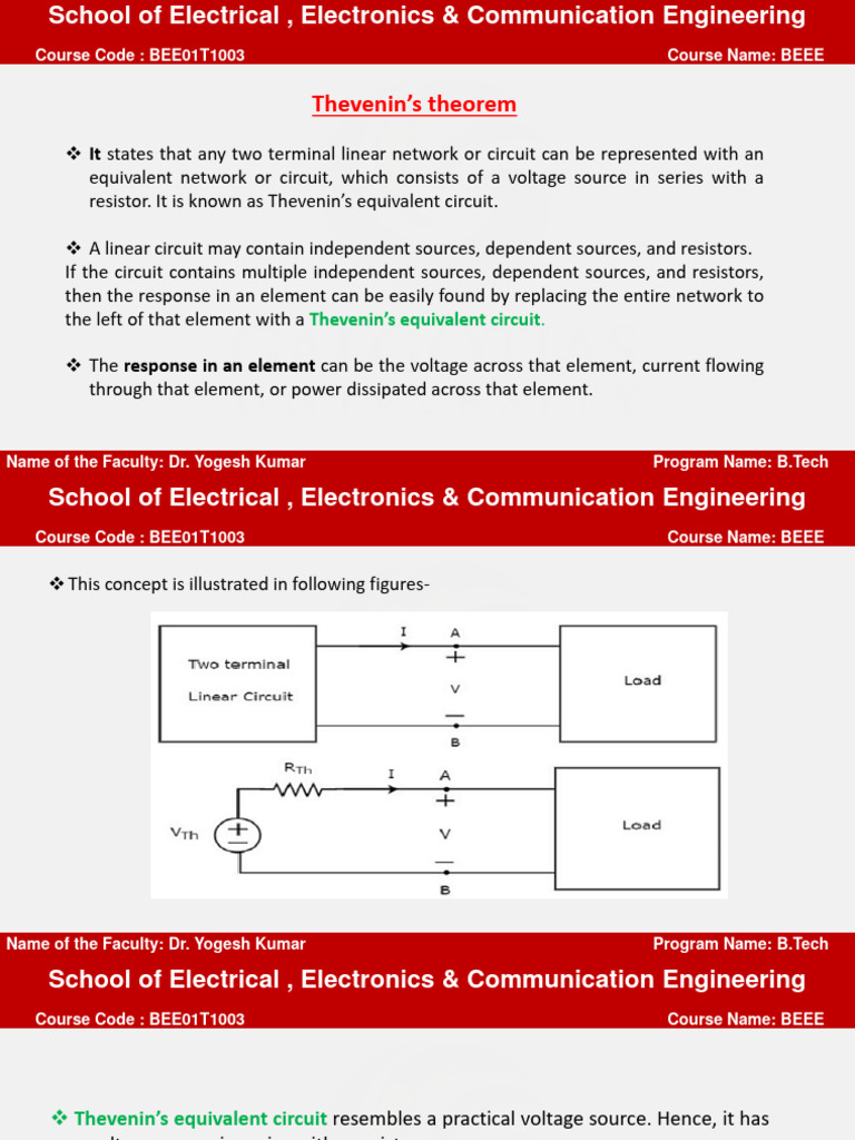 Unit1 INTRODUCTION OF THEVENIS THEOREM | PDF | Electrical Network | Resistor