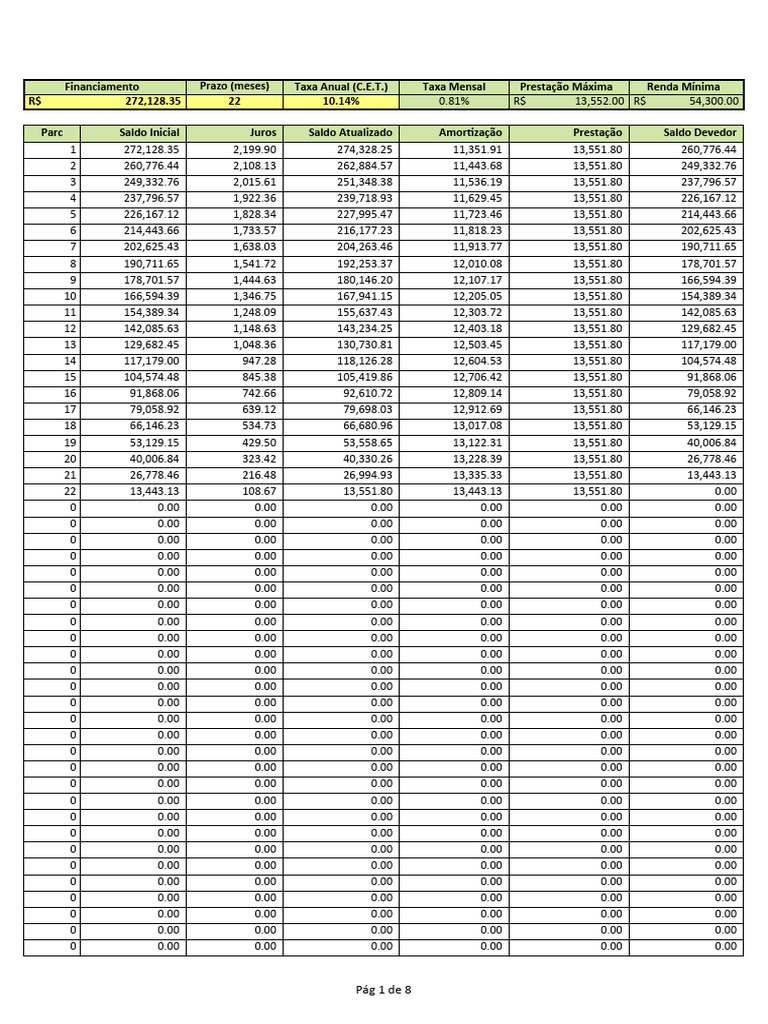 Simulador Tabela Price | PDF