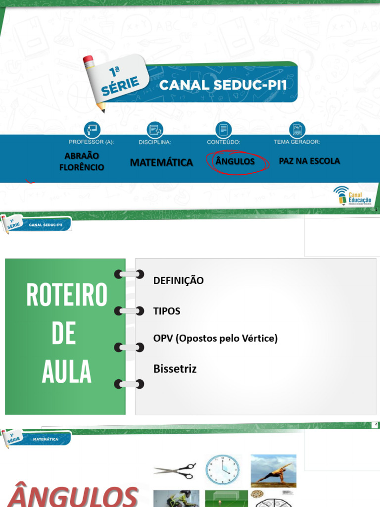 Ângulos 7º Ano | PDF | Ângulo | Geometria Clássica
