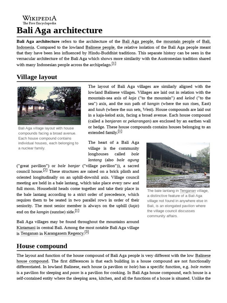 Bali Aga Architecture | PDF