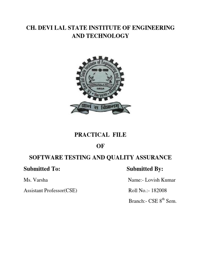 Software Testing File Lovish Pdf Mathematics Theoretical Computer Science 2566