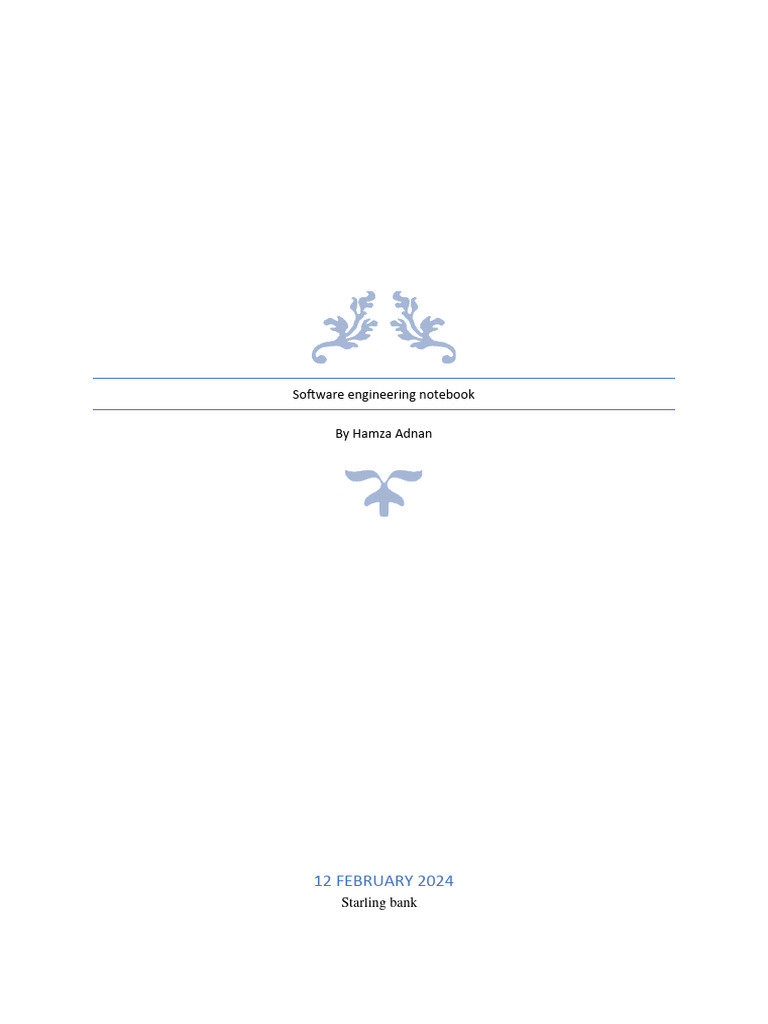 Software Engineering Notebook | PDF | Java (Programming Language ...