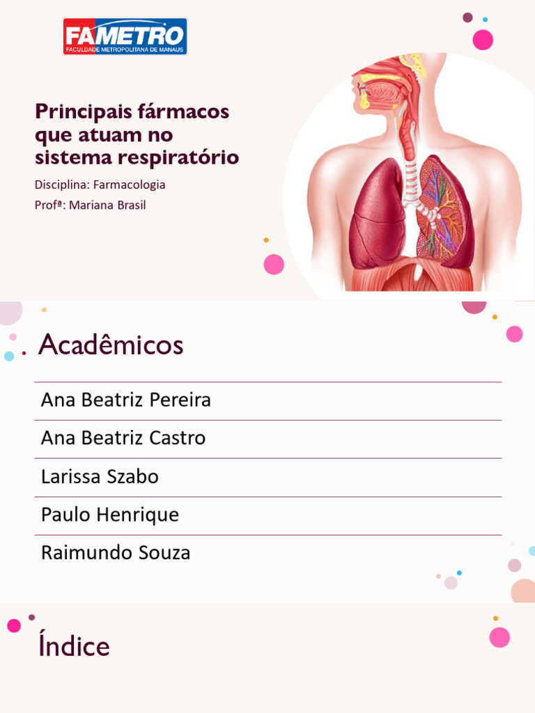 Principais Fármacos Que Atuam No Sistema Respiratório | PDF | Asma ...