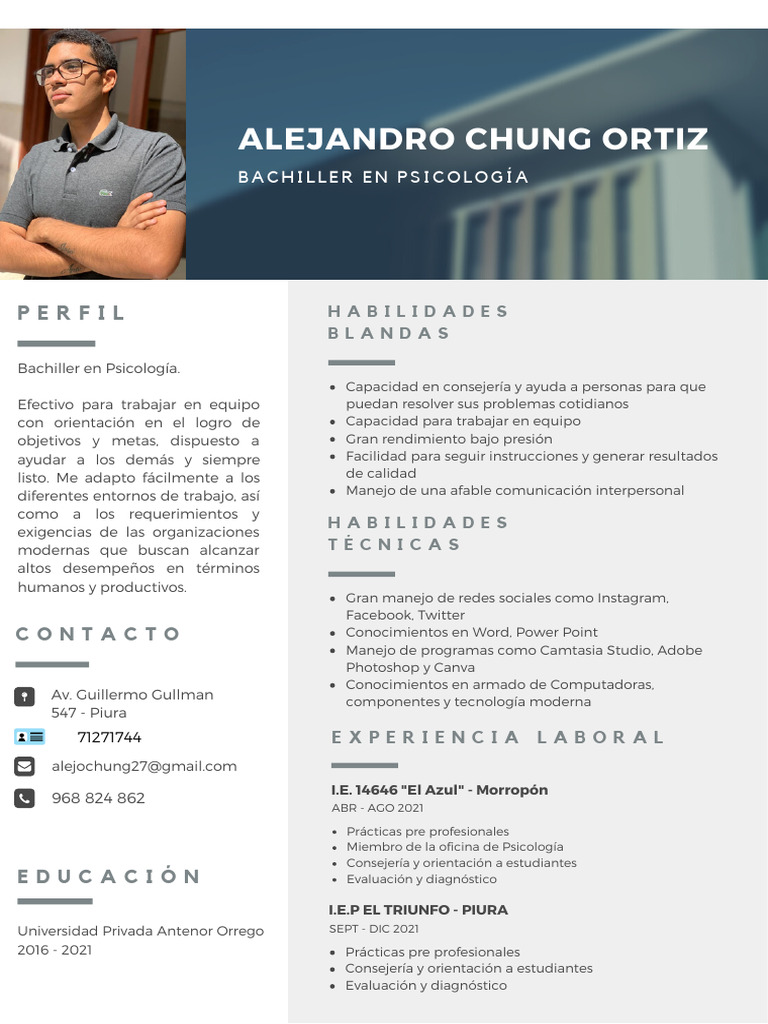 Alejandro Chung Ortiz, CV | PDF | Sicología