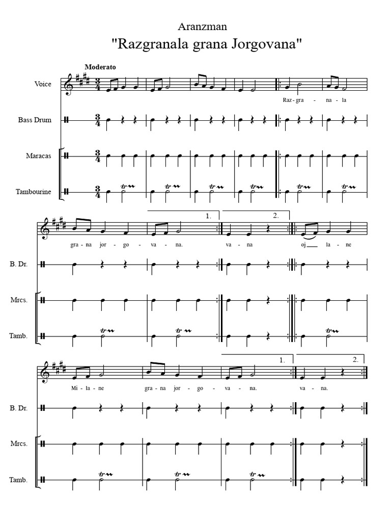 Razgranala Grana Jorgovana Arrangement | PDF