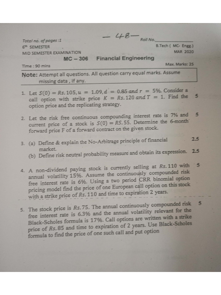 Computer MC306 Midsem 2019 | PDF