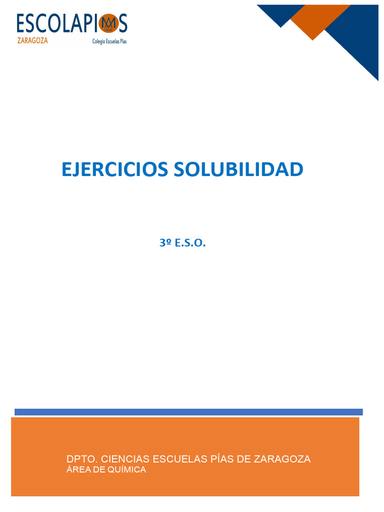 Ej. Solubilidad | PDF | Solubilidad | Concentración