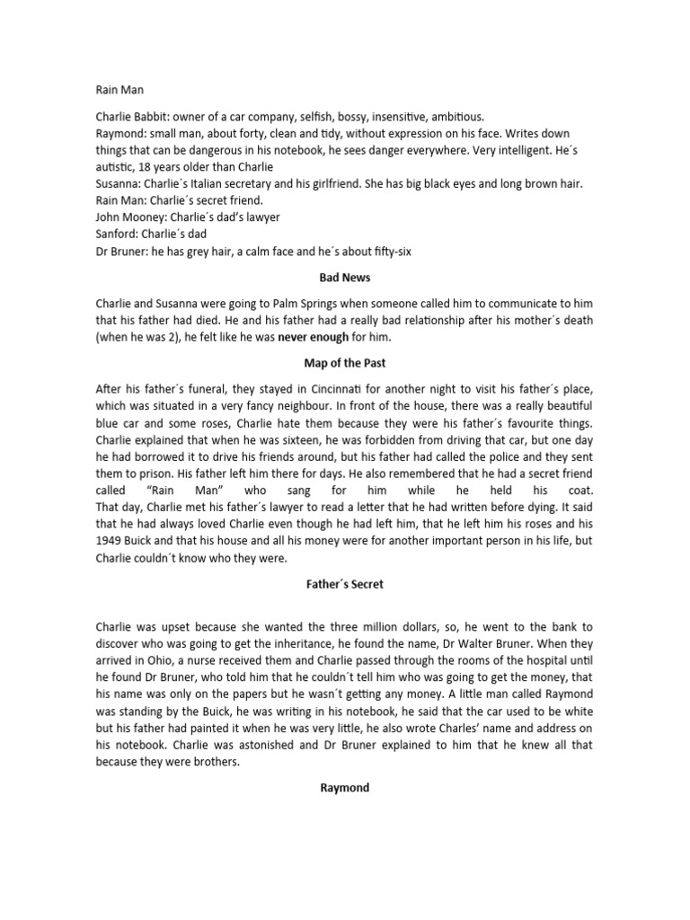 Rain Man Summary | PDF