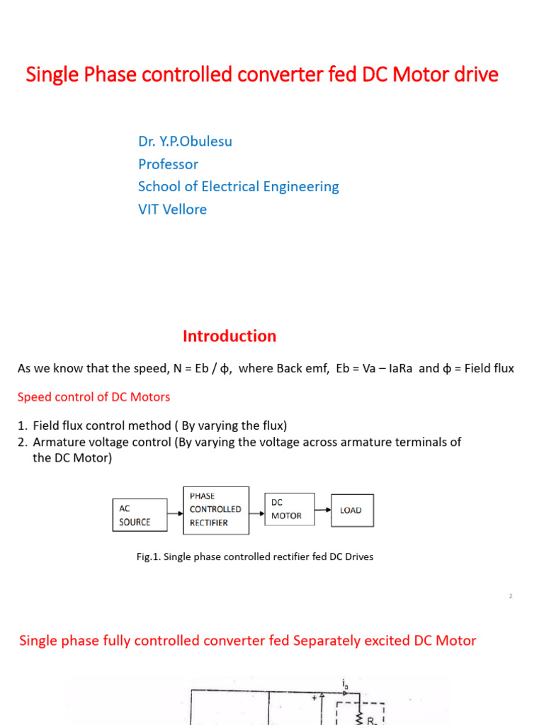 Single Phase Converter for DC Motor Control | PDF | Science ...