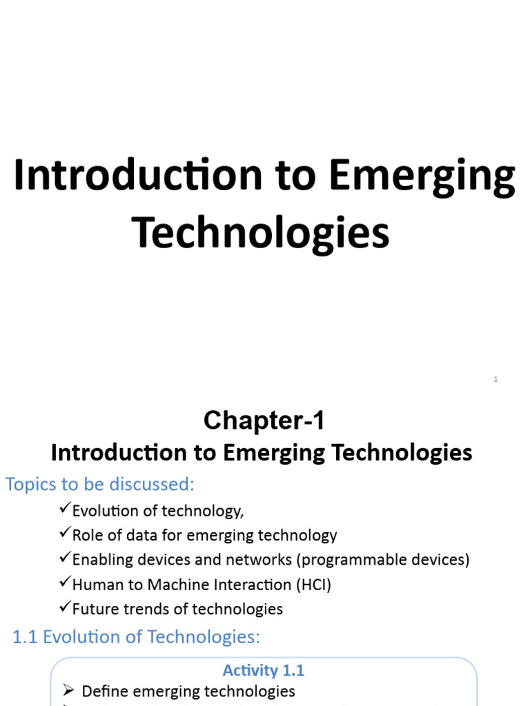 Introduction To Emerging Technologies | PDF | Industrial Revolution | Human–Computer Interaction