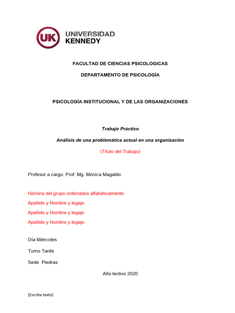 TP Ejemplo | PDF | Percepción | Sicología