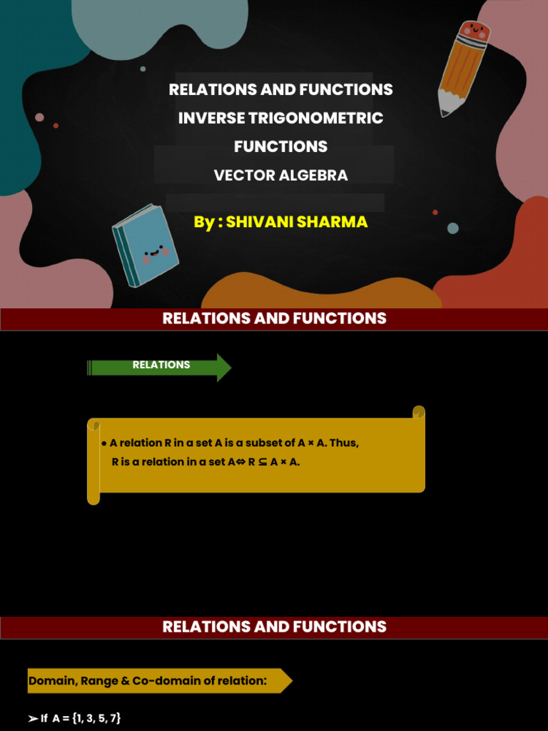 CLass 12 - Relations and Functions - Shivani Sharma | PDF | Function (Mathematics) | Euclidean ...