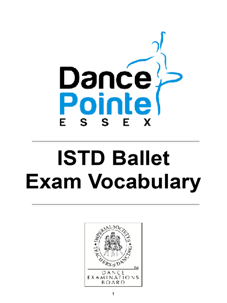 ISTD Exam Vocabulary | PDF | Dances | Ballet