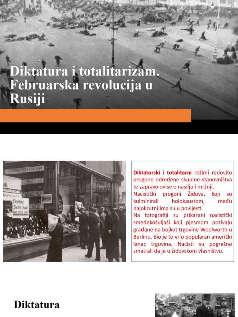Diktatura I Totalitarizam. Februarska Revolucija U Rusiji | PDF
