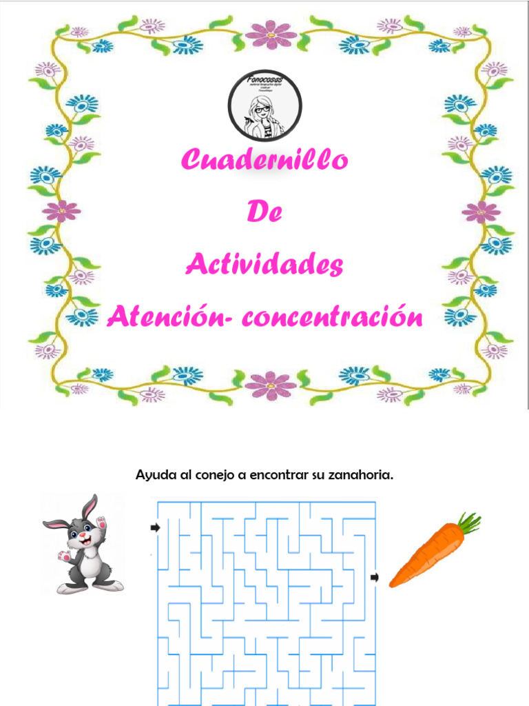 Cuadernillo Atención Concentración (20 Actividades) | PDF
