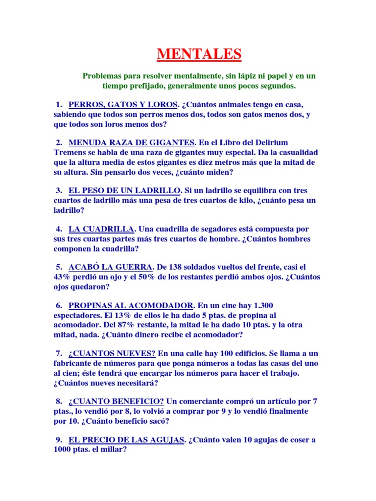 Problemas y soluciones