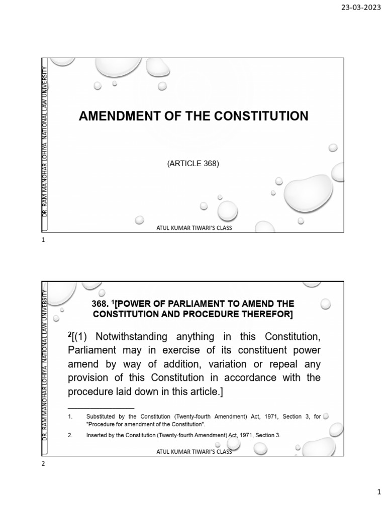 Amendment and Basic Structure | PDF | Statutory Law | Governance