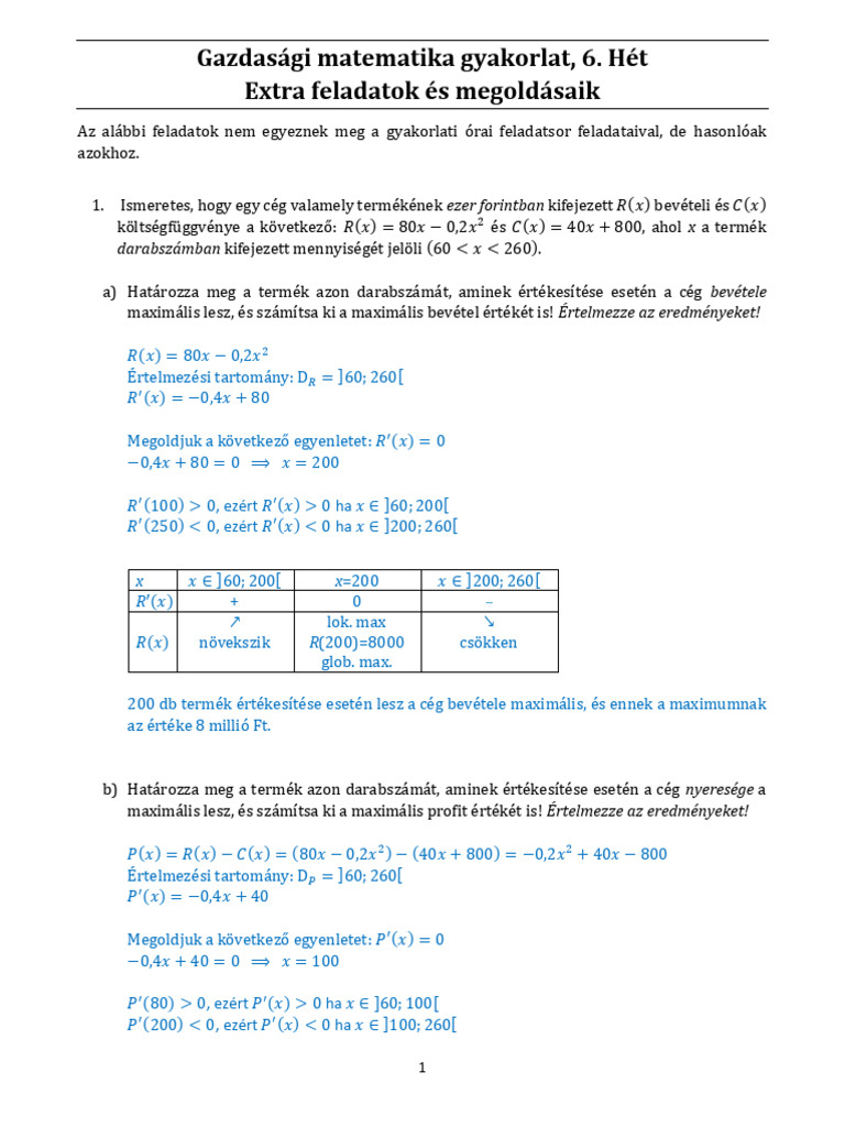 GM Gyak Het06 Extra Feladatok Megoldassal 2023 | PDF