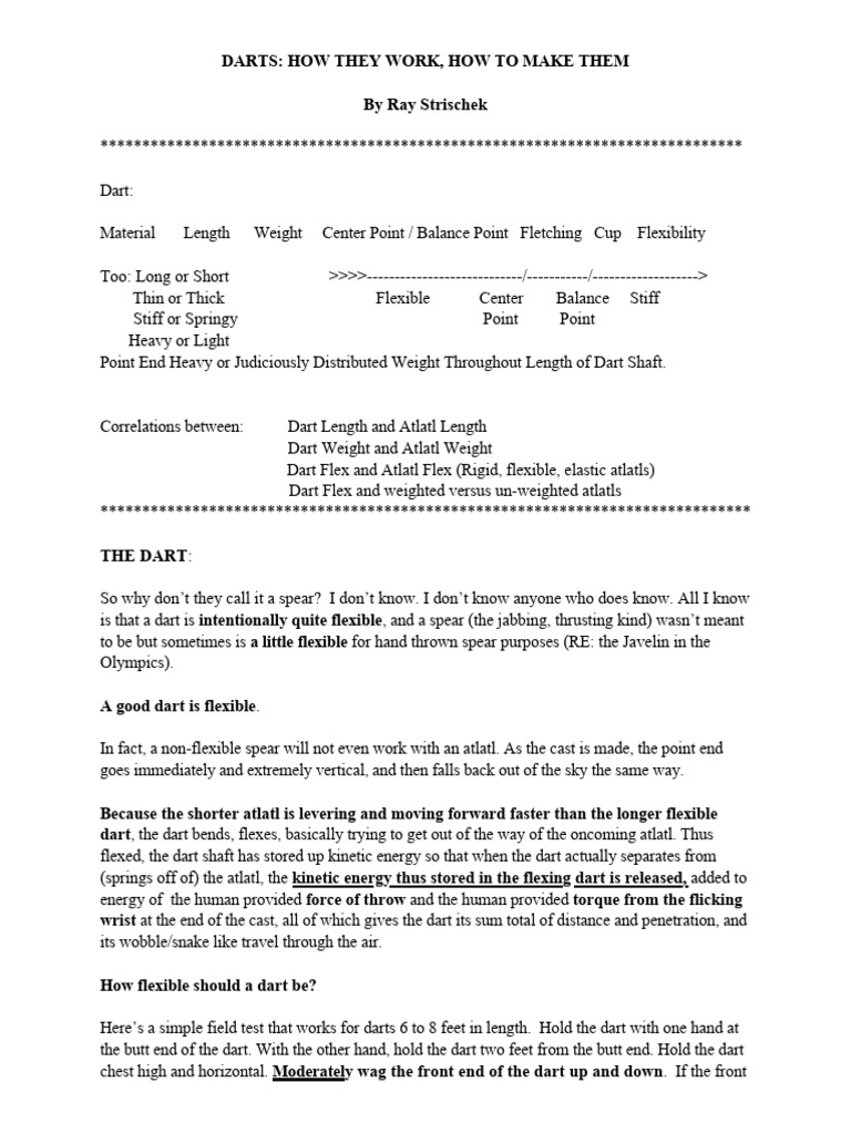 Darts, How They Work and How To Make Them | PDF | Arrow