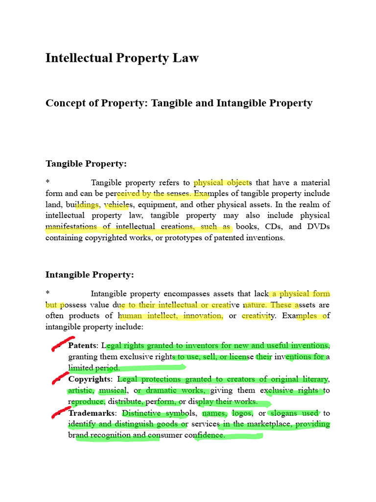 Intellectual Property Law Notes | PDF | Intellectual Property | World ...