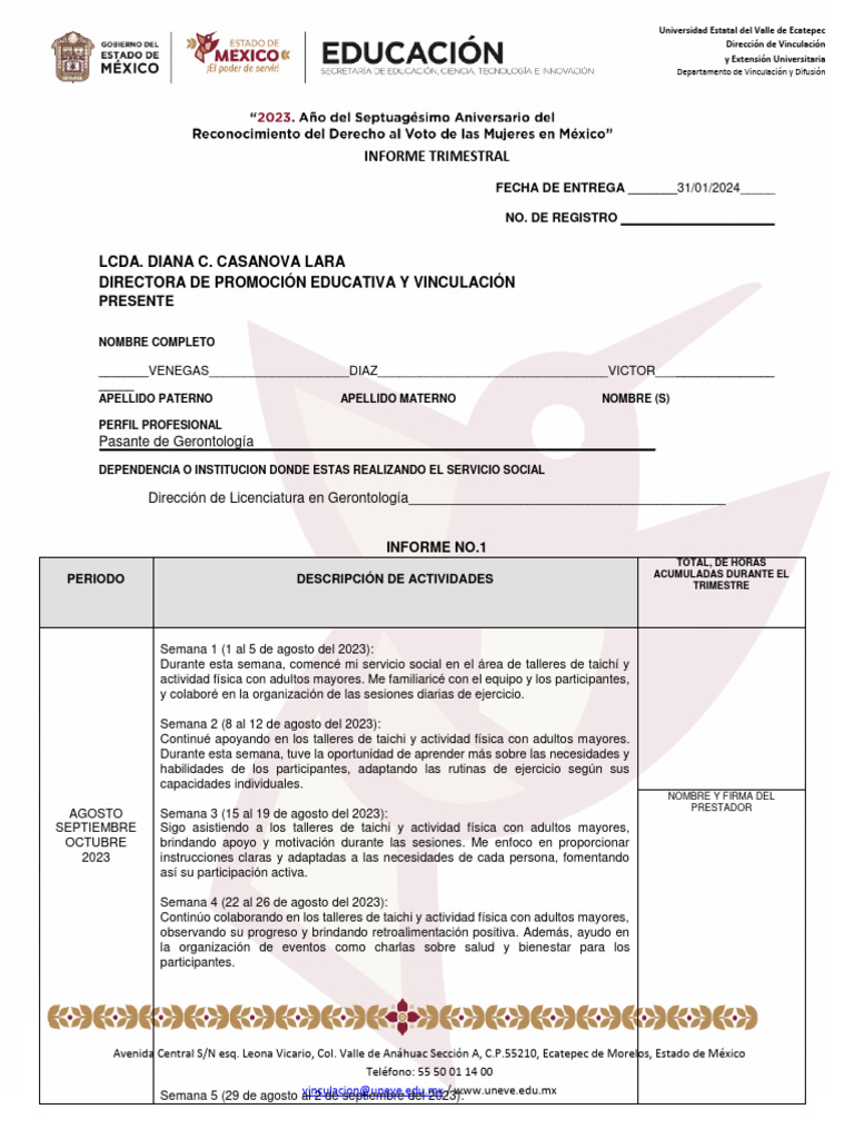 2do INFORME TRIMESTRAL 2024 | PDF | Vejez | Tai Chi