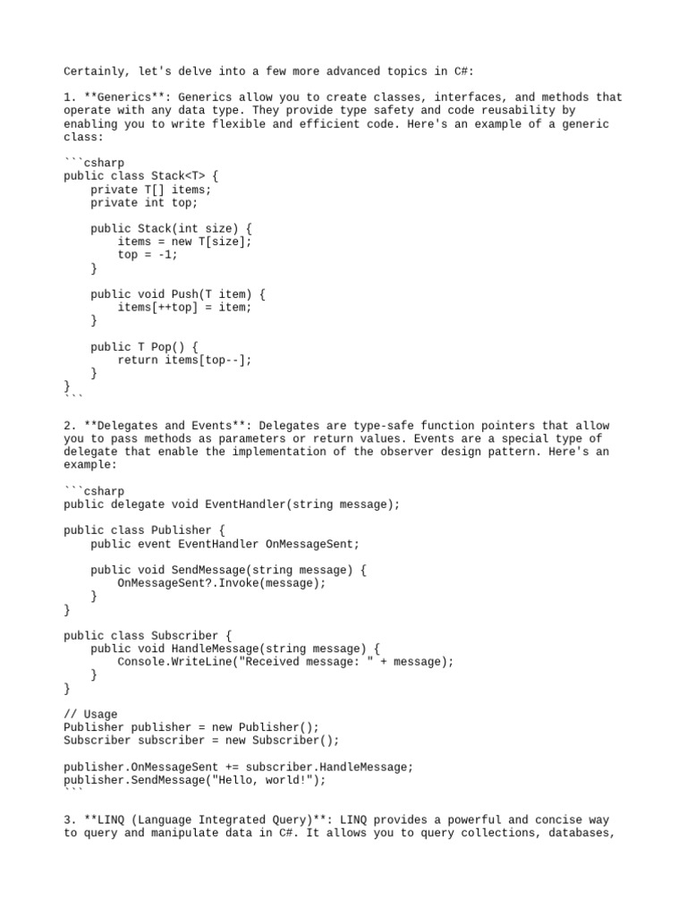 Extra C Pdf C Sharp Programming Language Language Integrated Query 