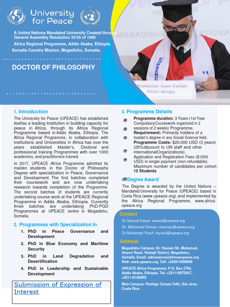UPeace PHD Programmes Requirements | PDF