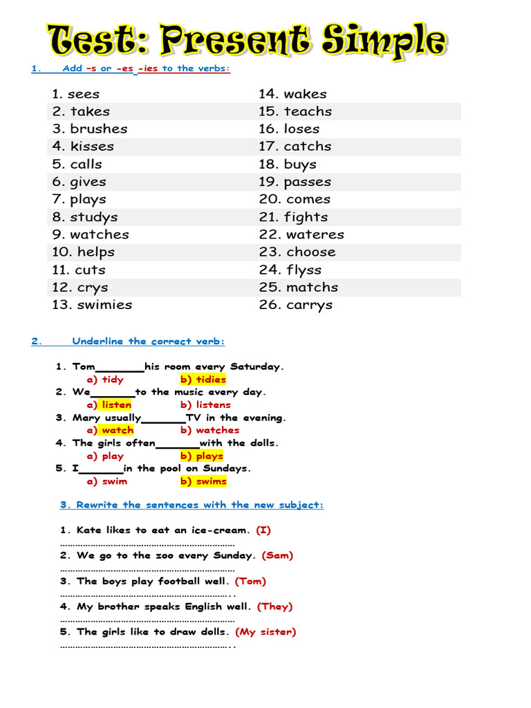 S - Es - Ies: 1. Add or To The Verbs | PDF