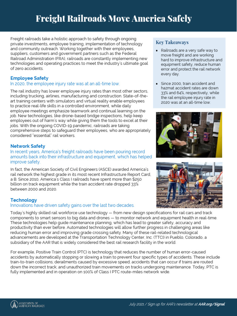 AAR-Safety-Fact-Sheet | PDF | Rail Transport | Transport