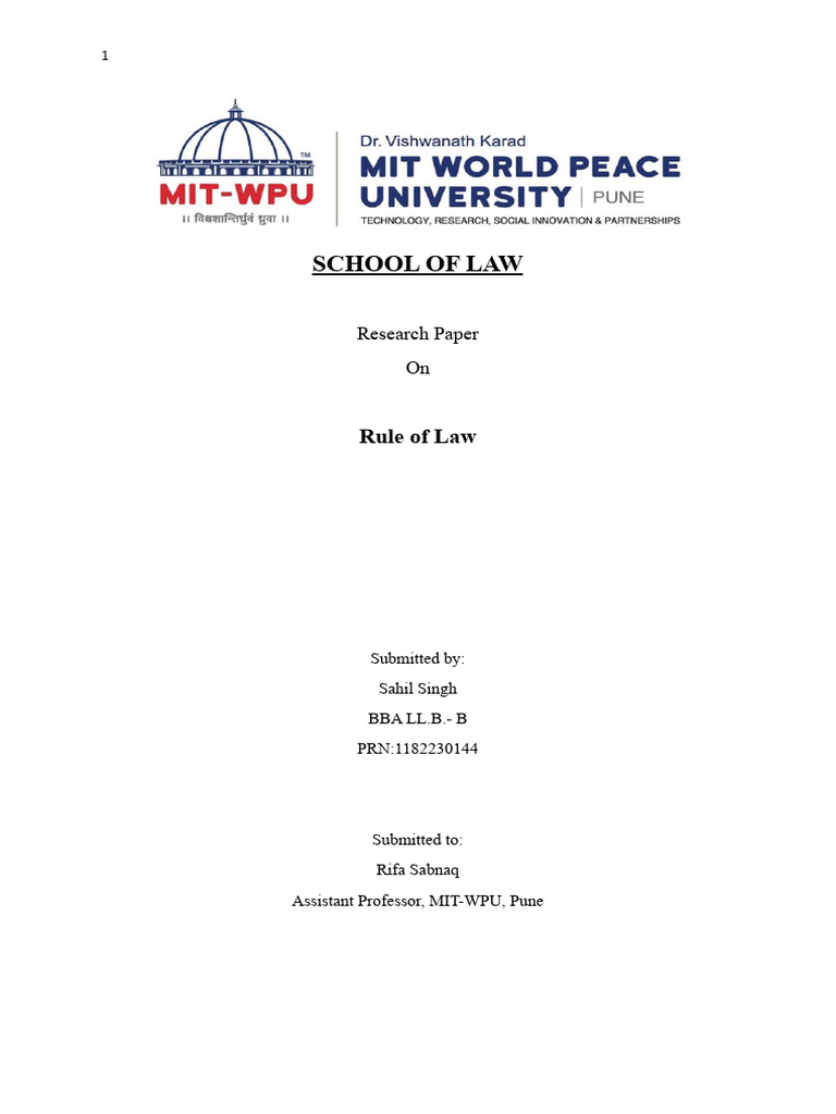 Rule of Constitution | PDF | Rule Of Law | Constitution