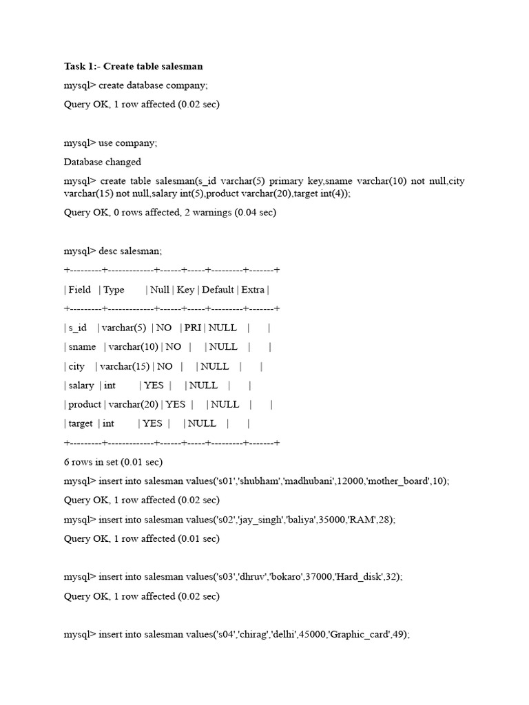 day2 dbms lab | PDF | Databases | Information Retrieval