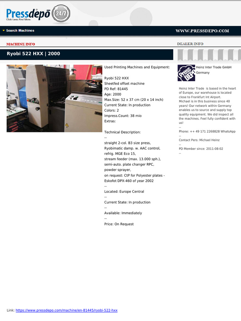 Ryobi 522 HXX 81445 | PDF | Printing | Graphic Design