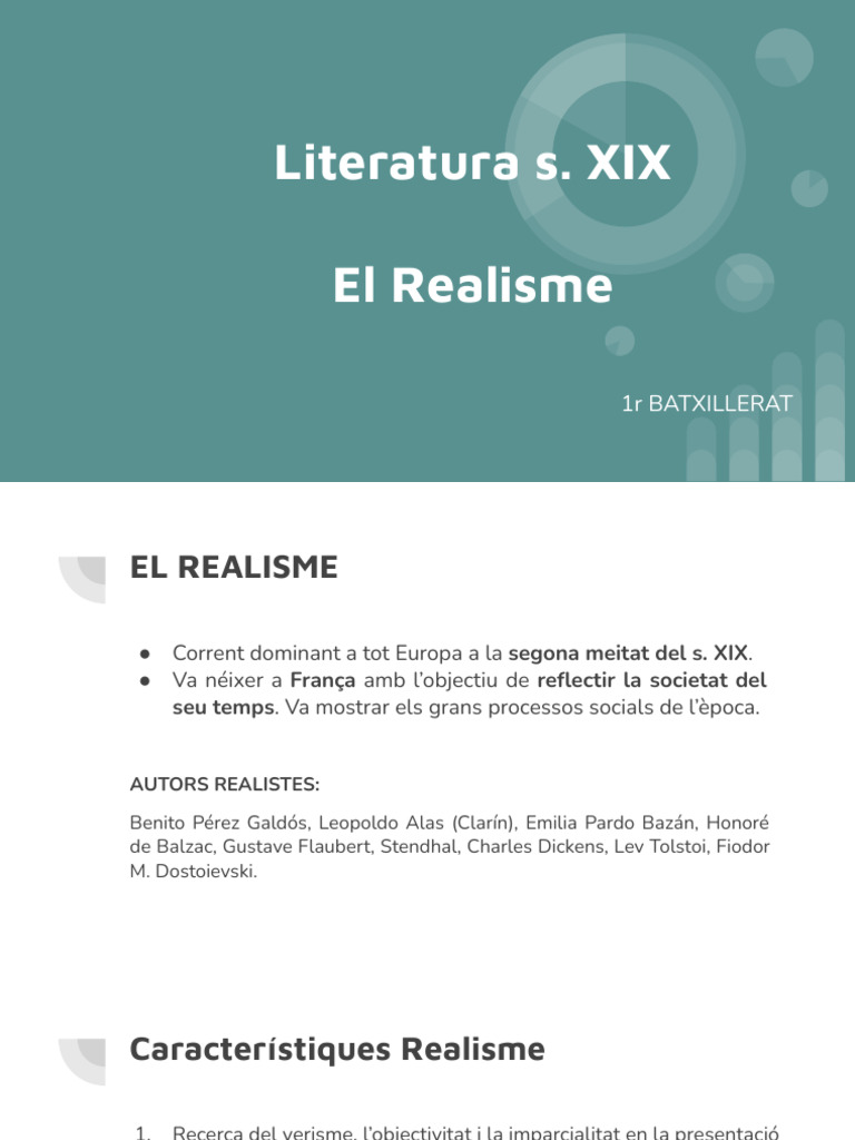 Literatura S. XIX El Realisme | PDF