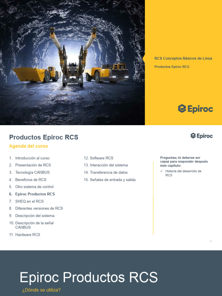 01-06 Epiroc RCS Products_es | PDF | Informática | Ciencias de la Computación