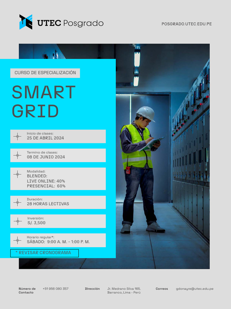 Brochure Curso Smart Grid 2024 | PDF | Red inteligente | Computación distribuída