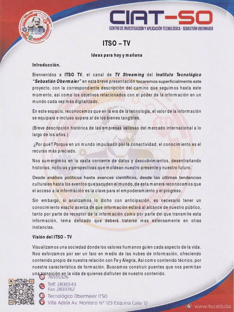 Itso TV | PDF | Información | Conocimiento