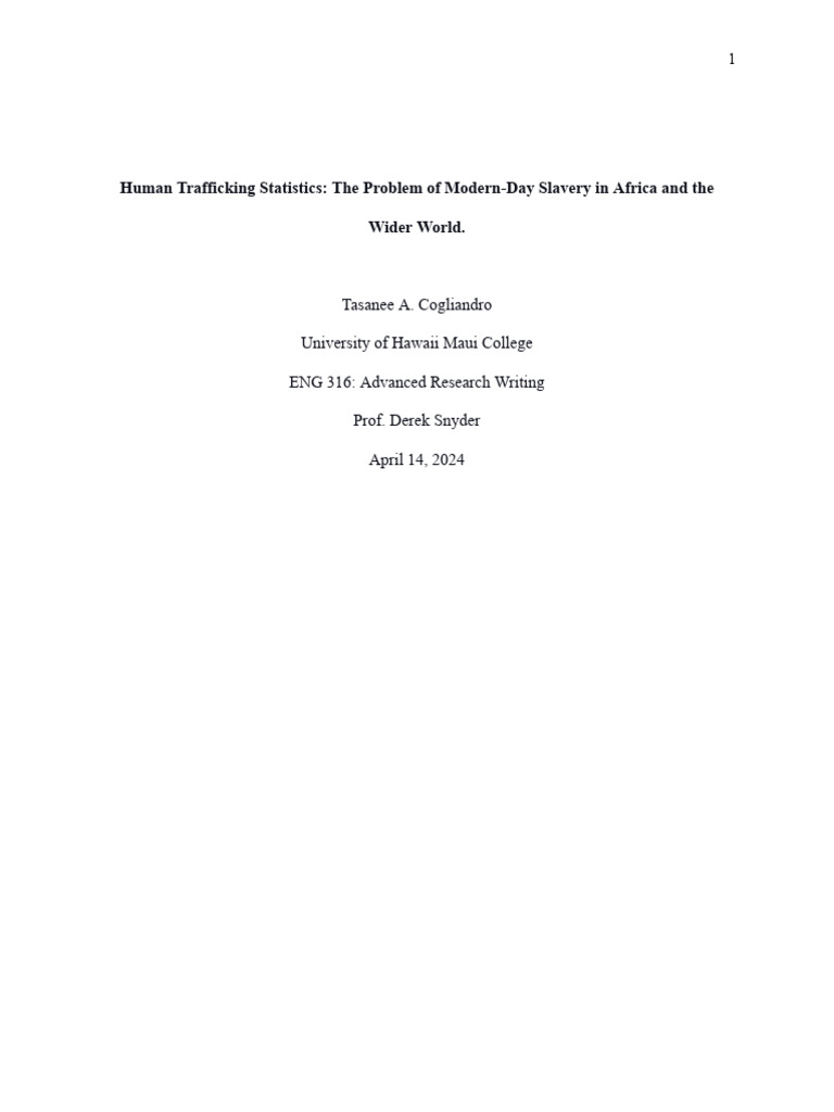 Human Trafficking: Global Statistics and Challenges | PDF | Human ...