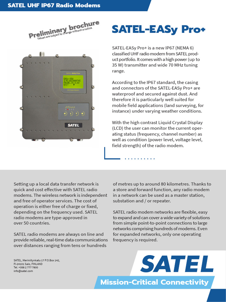 SATEL-EASy Pro 1222 231114 092130 | Download Free PDF | Radio | Modem