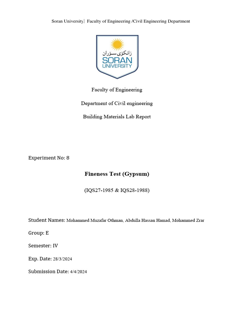 Gypsum | PDF | Experiment | Particle Size Distribution