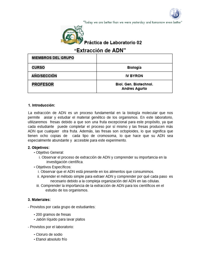 Practica ADN | PDF | Precipitación (Química) | Biología Celular)