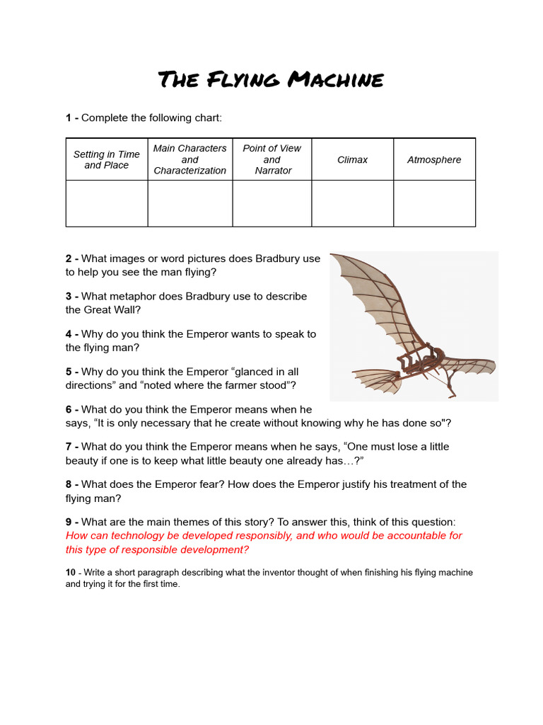 The Flying Machine - Questions | PDF