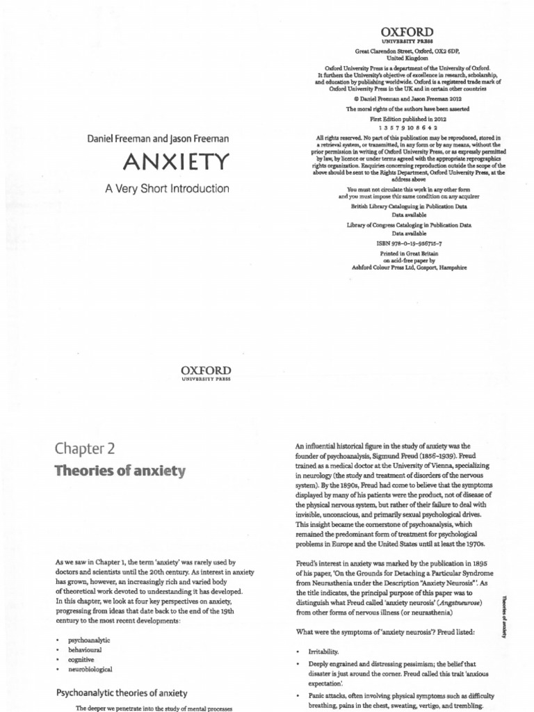 Understanding Anxiety Theories | PDF | Sigmund Freud | Anxiety